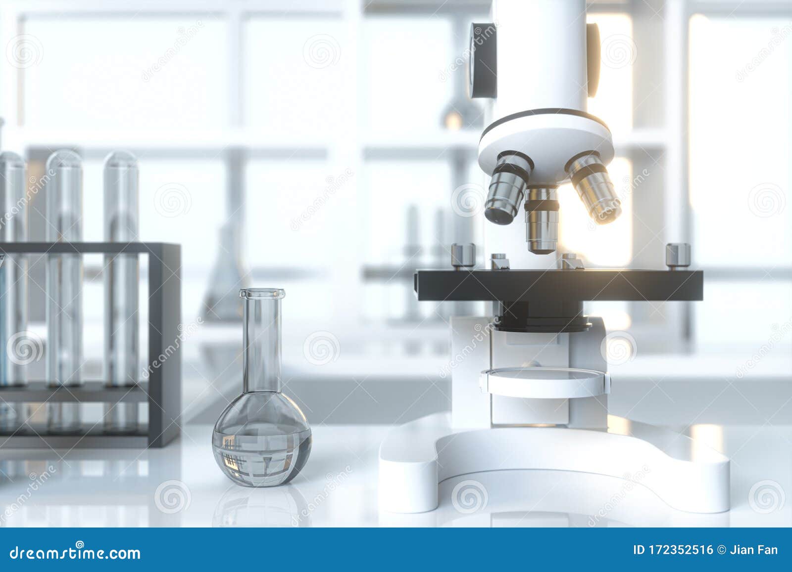 Experimental Apparatus with an Empty Laboratory,white Background,3d ...