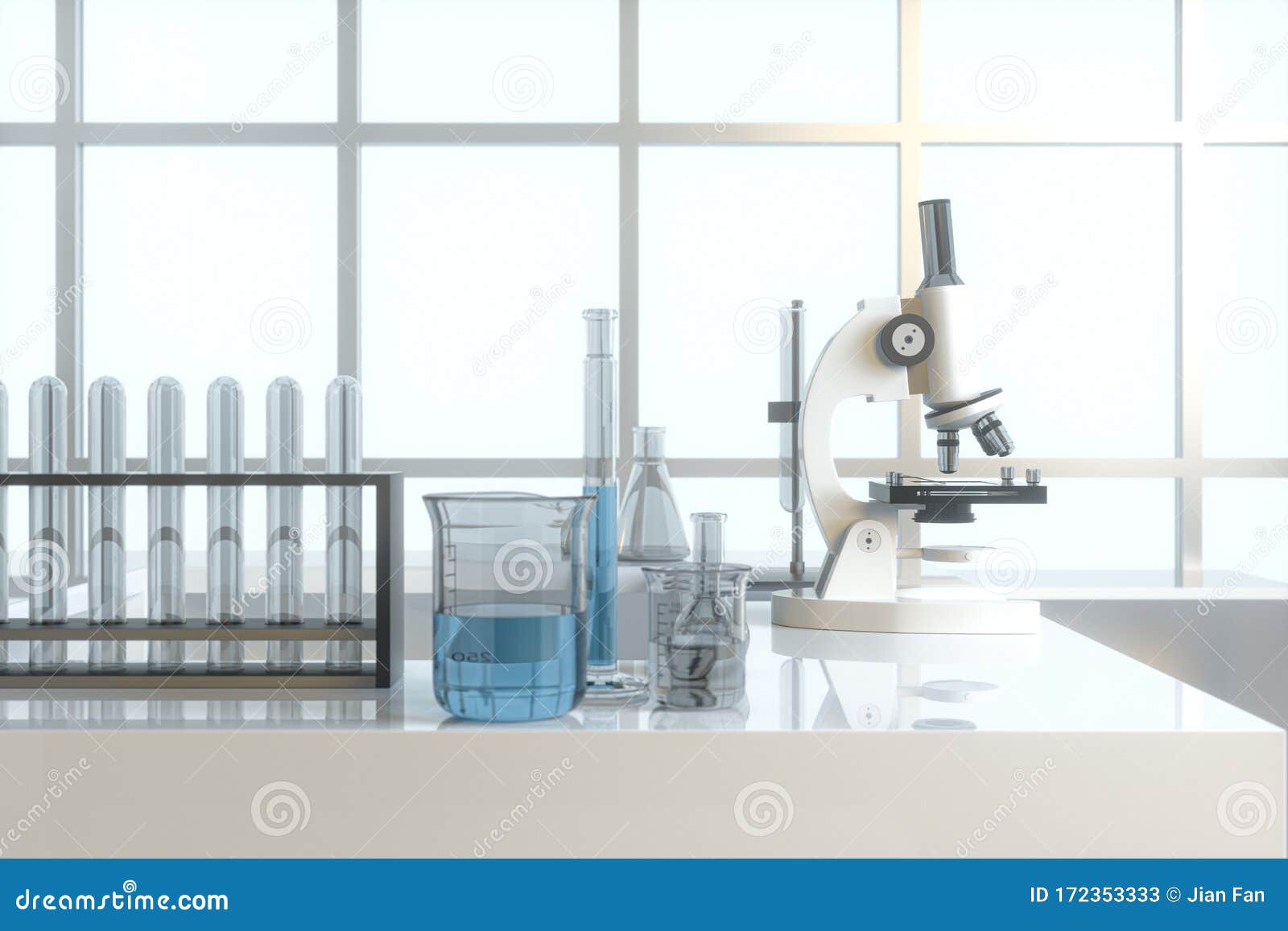 Experimental Apparatus with an Empty Laboratory,white Background,3d ...