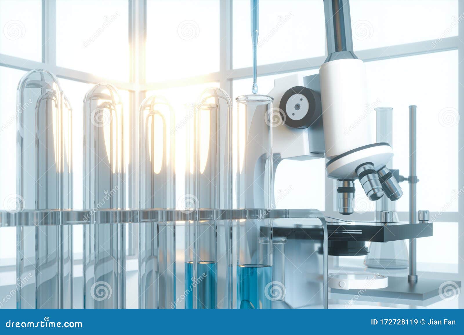 Experimental Apparatus with an Empty Laboratory,white Background,3d ...