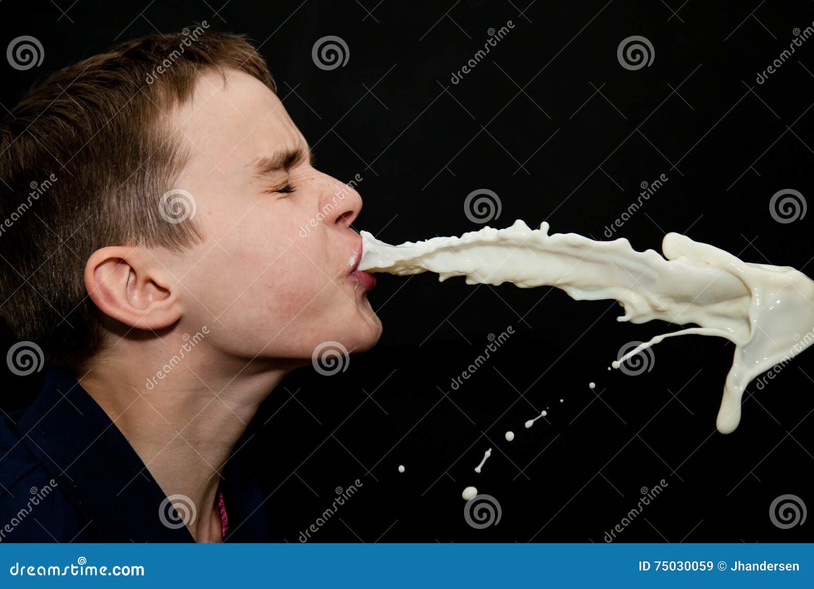 Experimental Close Up Image of Boy Spitting Stock Image - Image of ...