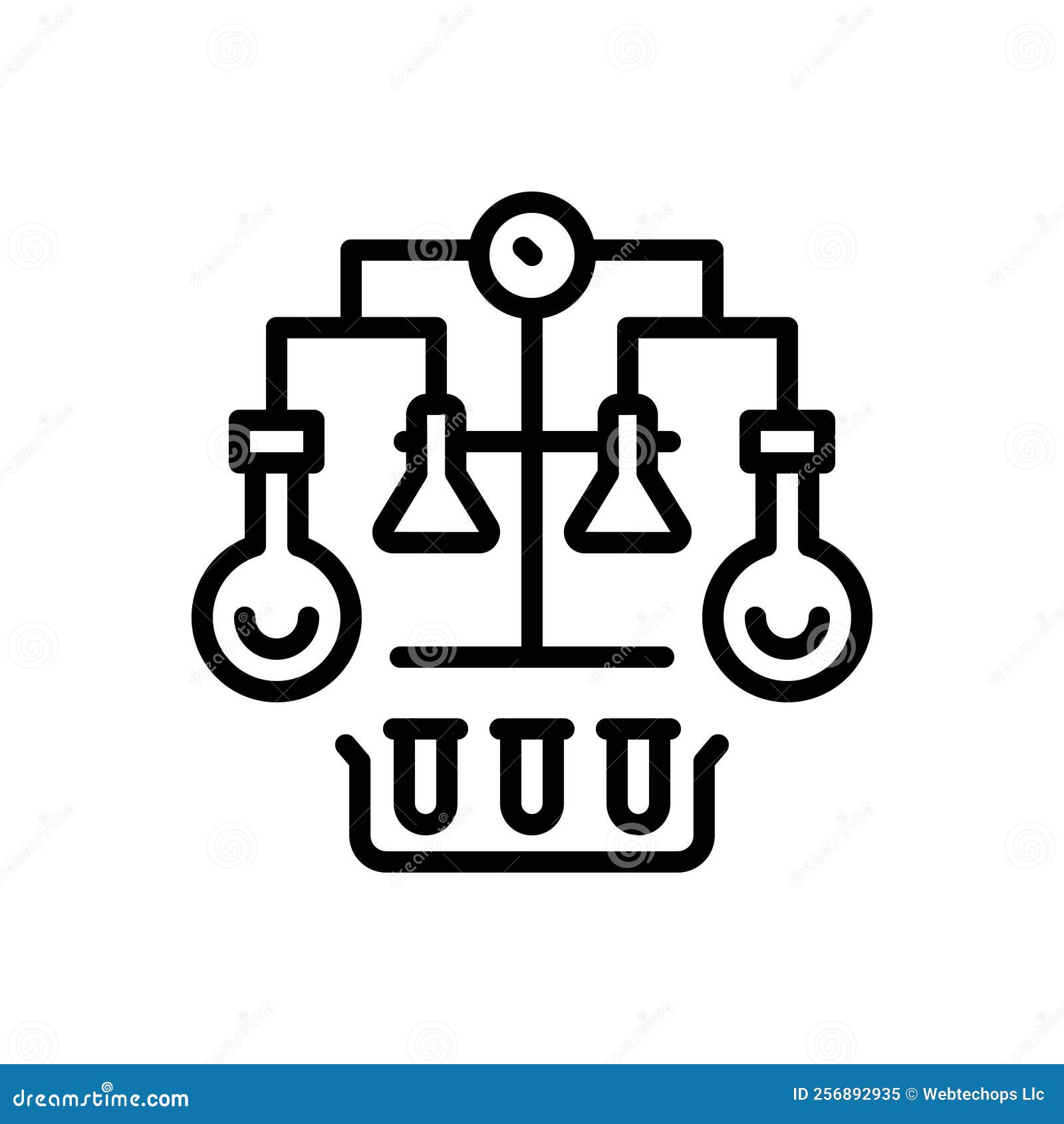 Black Line Icon for Experimental, Exploratory and Beaker Stock Vector ...