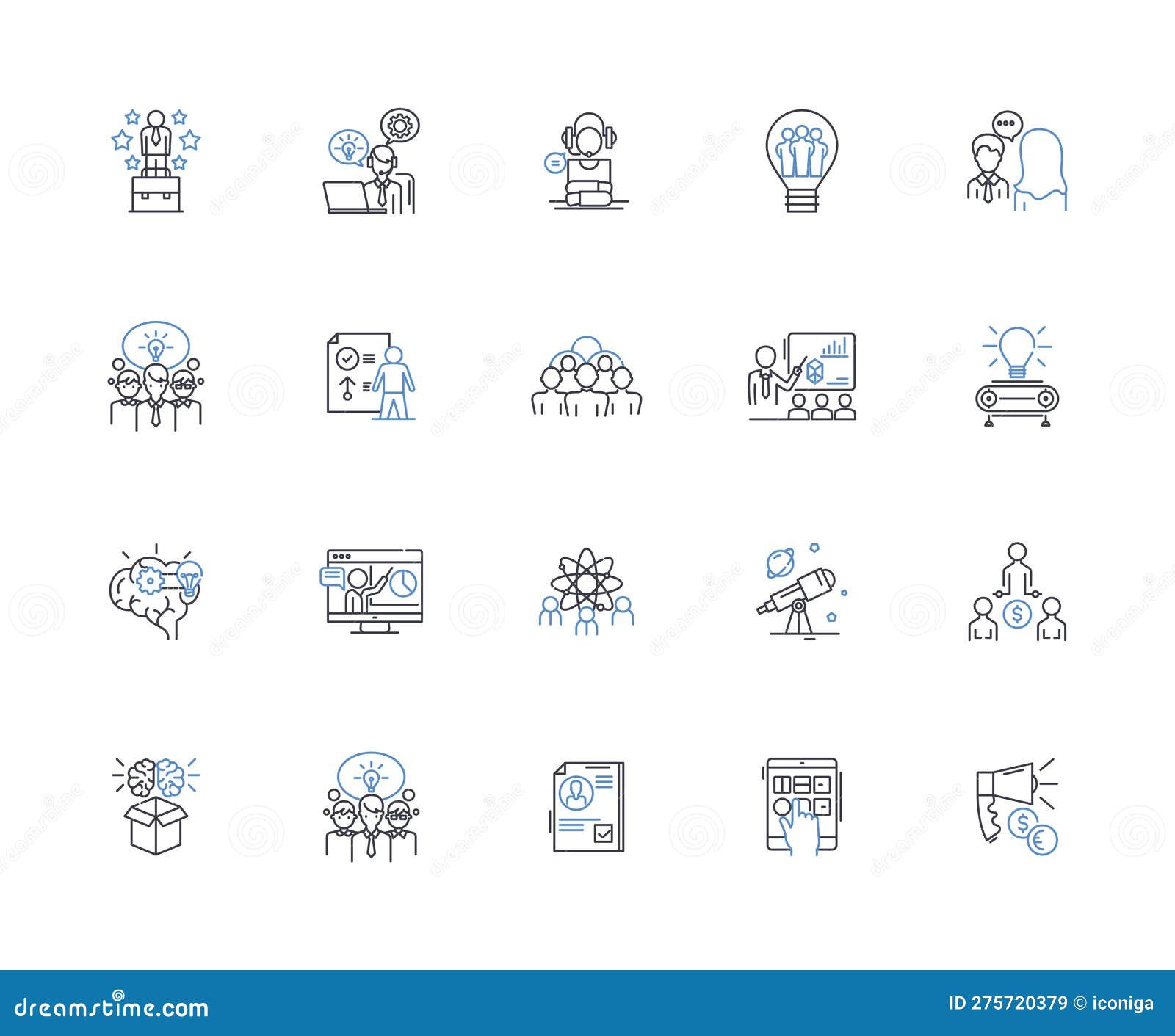 Experimental Launch Line Icons Collection. Inception, Prototype ...