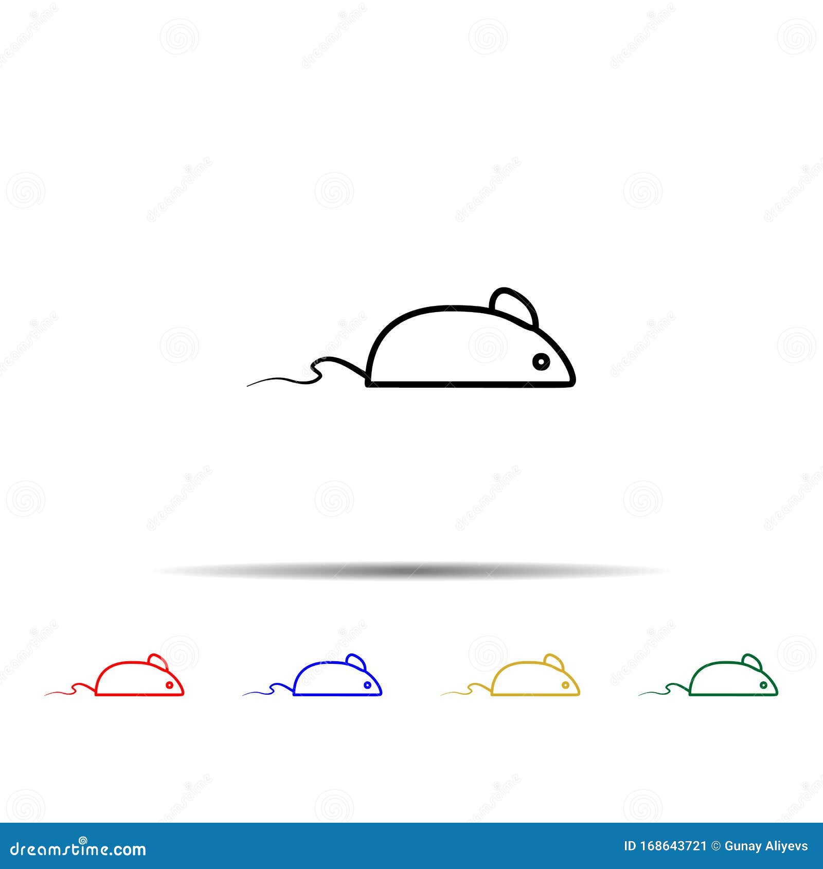 Experimental Mouse Multi Color Style Icon. Simple Thin Line, Outline ...