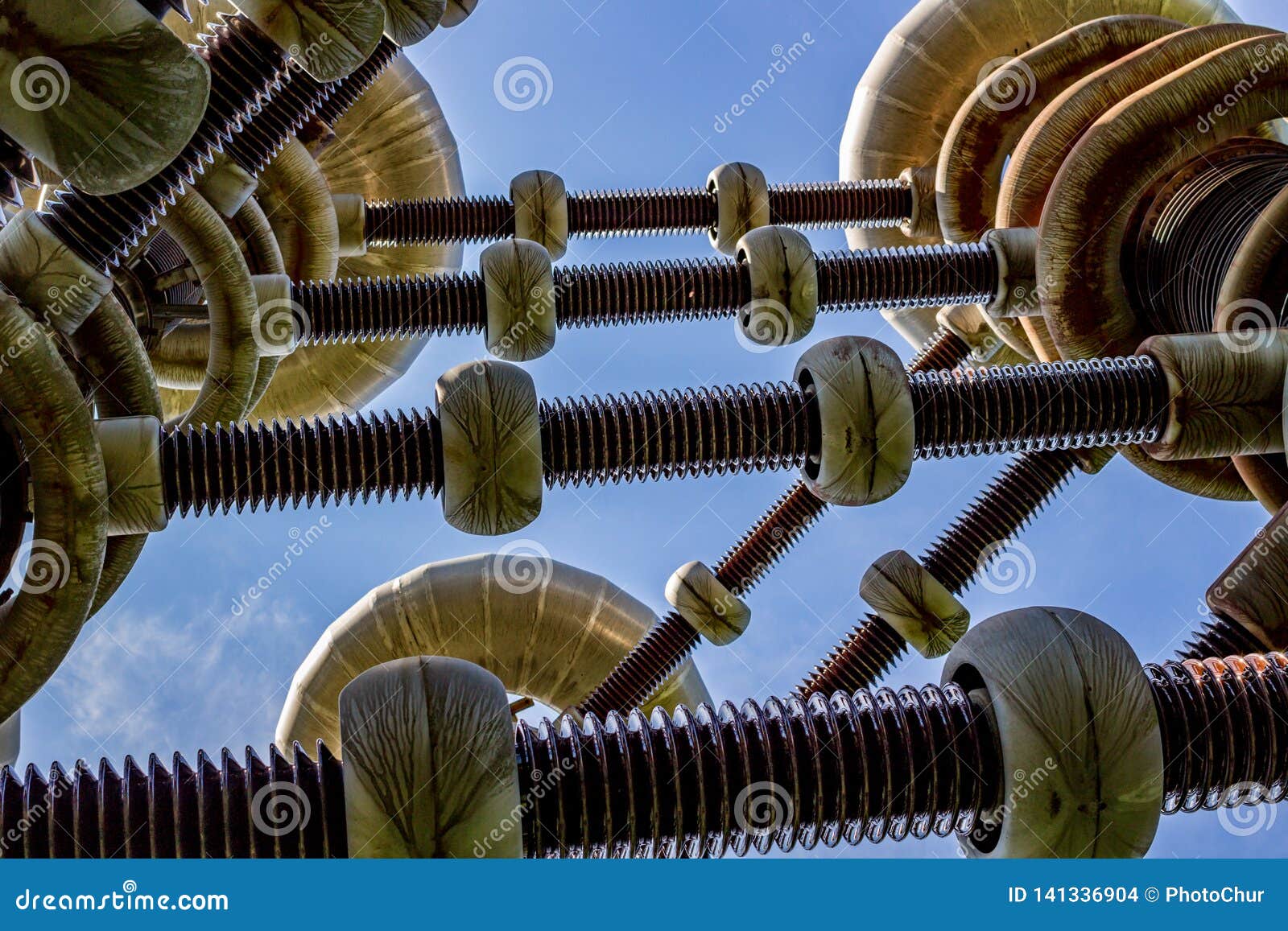 Science Setup Cascade Transformers Stock Photo - Image of lightning ...