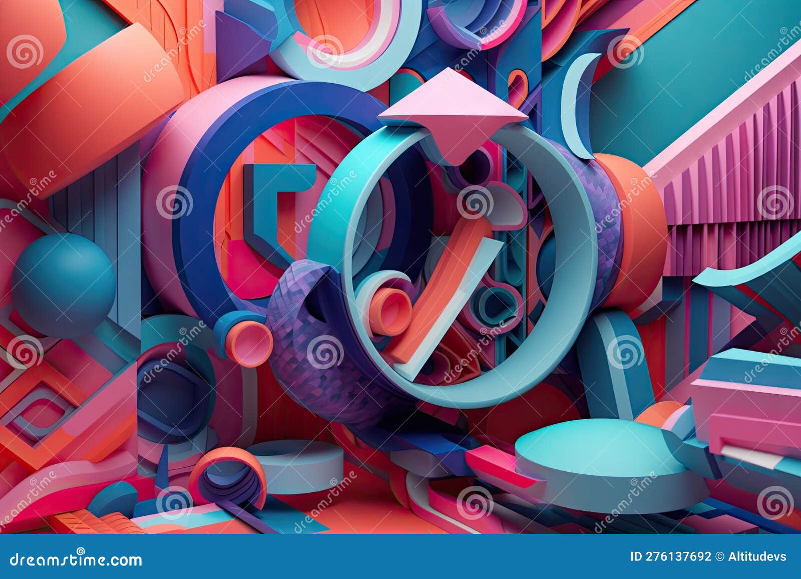 Experimental Typographic Project with 3d Shapes, Geometric Patterns ...