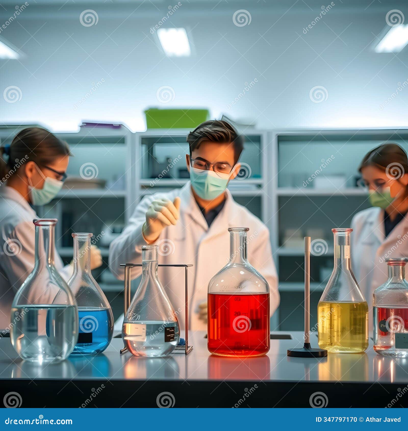 Experiments in a Chemistry Lab Conducting an Experiment in the ...