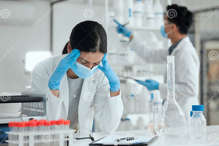 When Experiments Go Wrong. a Young Scientist Looking Stressed Out with ...