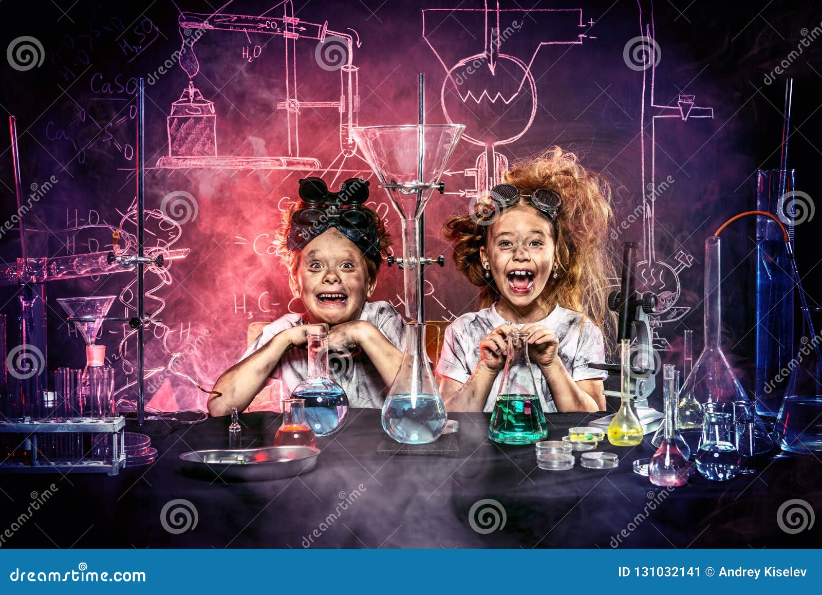 Experiments in laboratory stock image. Image of child - 131032141