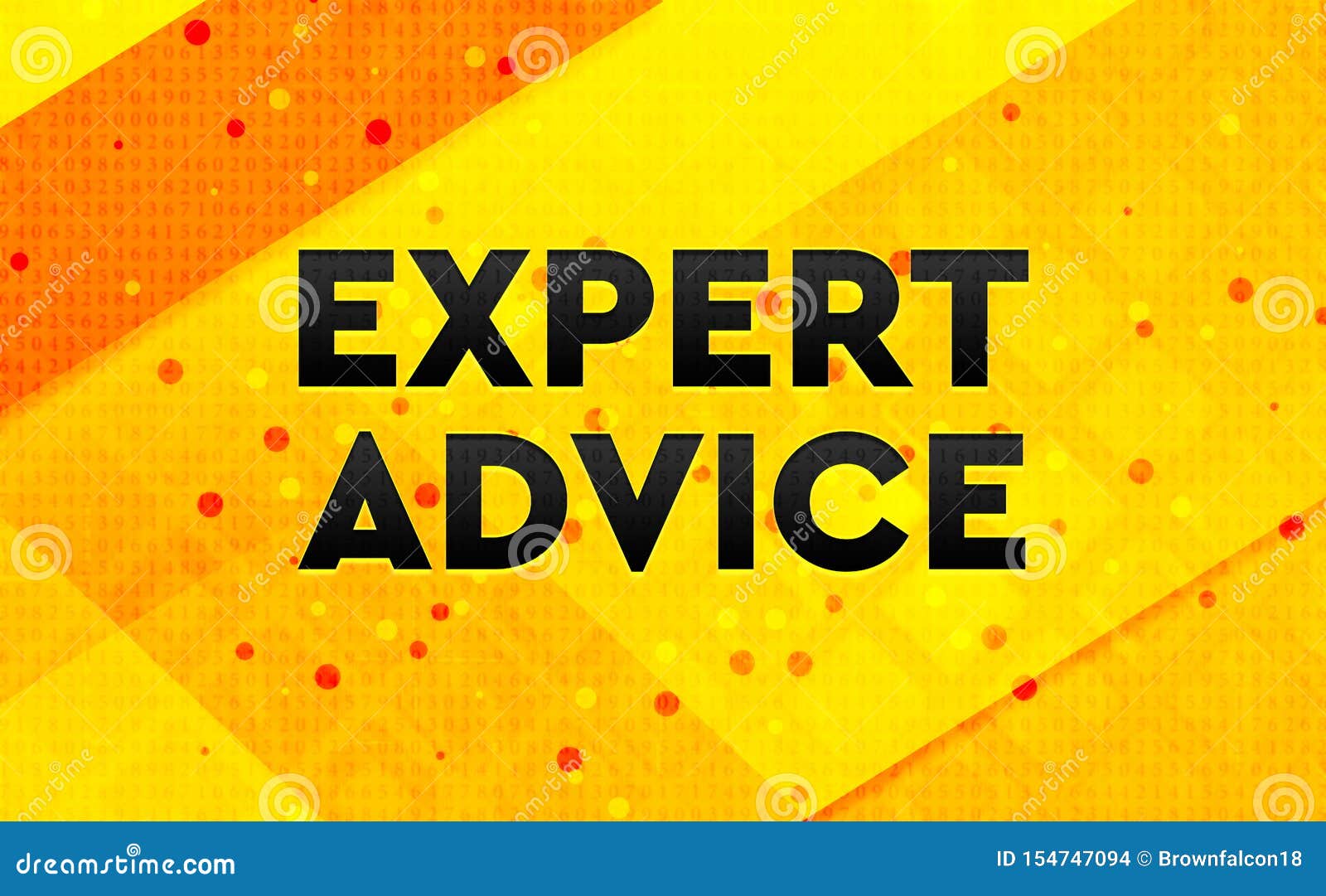 Expert Advice Abstract Digital Banner Yellow Background Stock ...