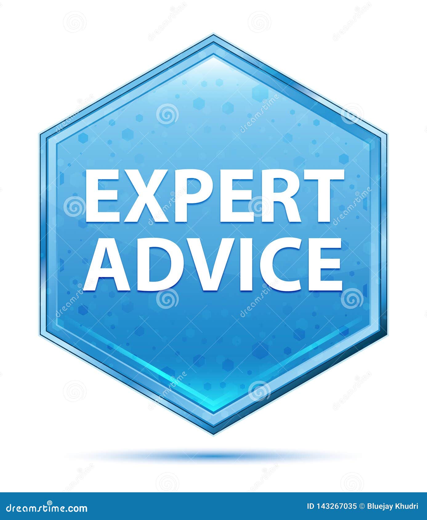 Expert Advice Crystal Blue Hexagon Button Stock Illustration ...