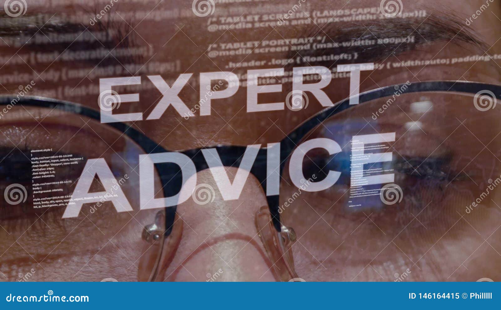 Expert Advice Text on Background of Female Developer Stock Video ...