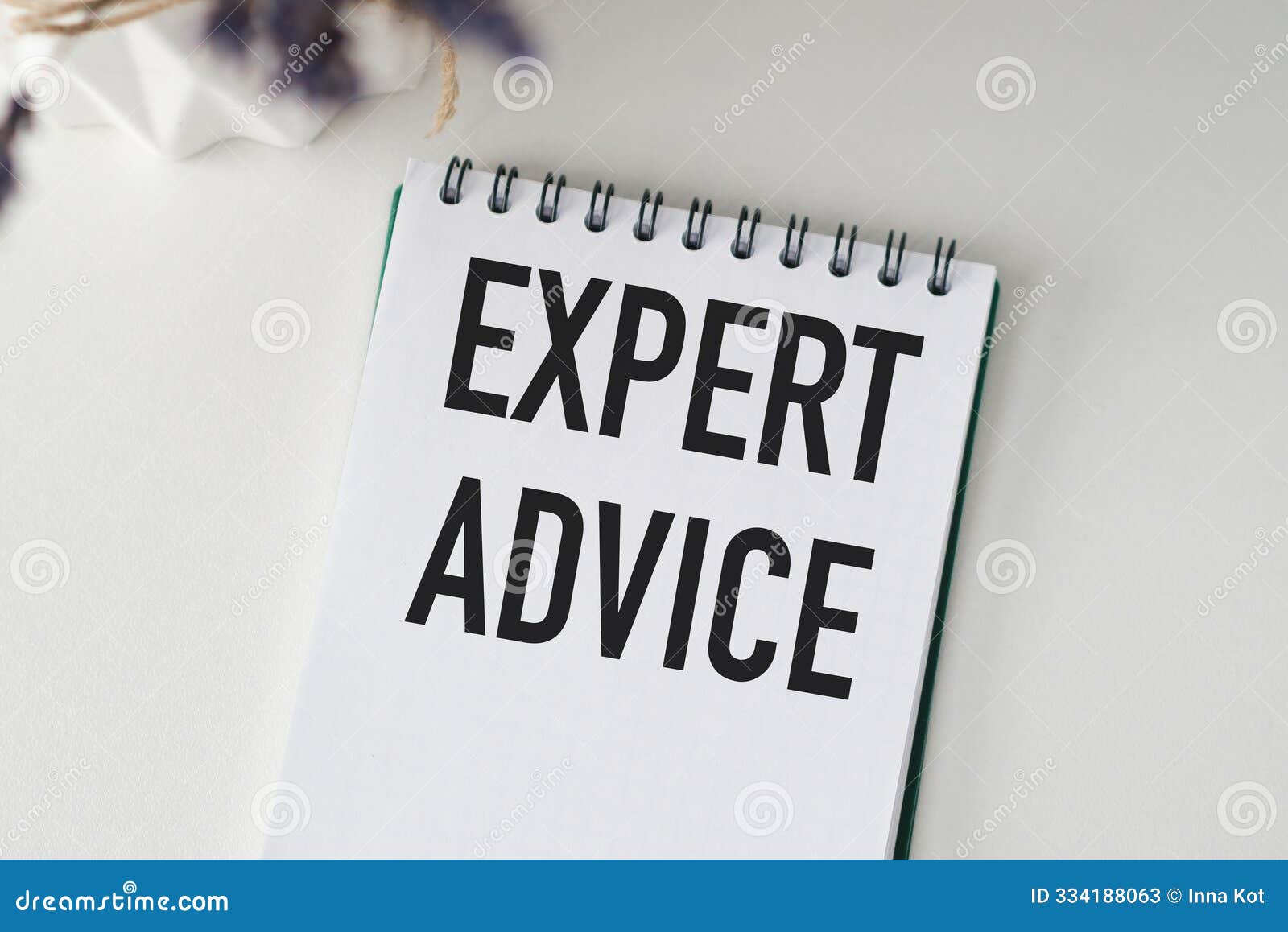 Expert Advice Text on Notebook on a White Office Desk. Stock Image ...