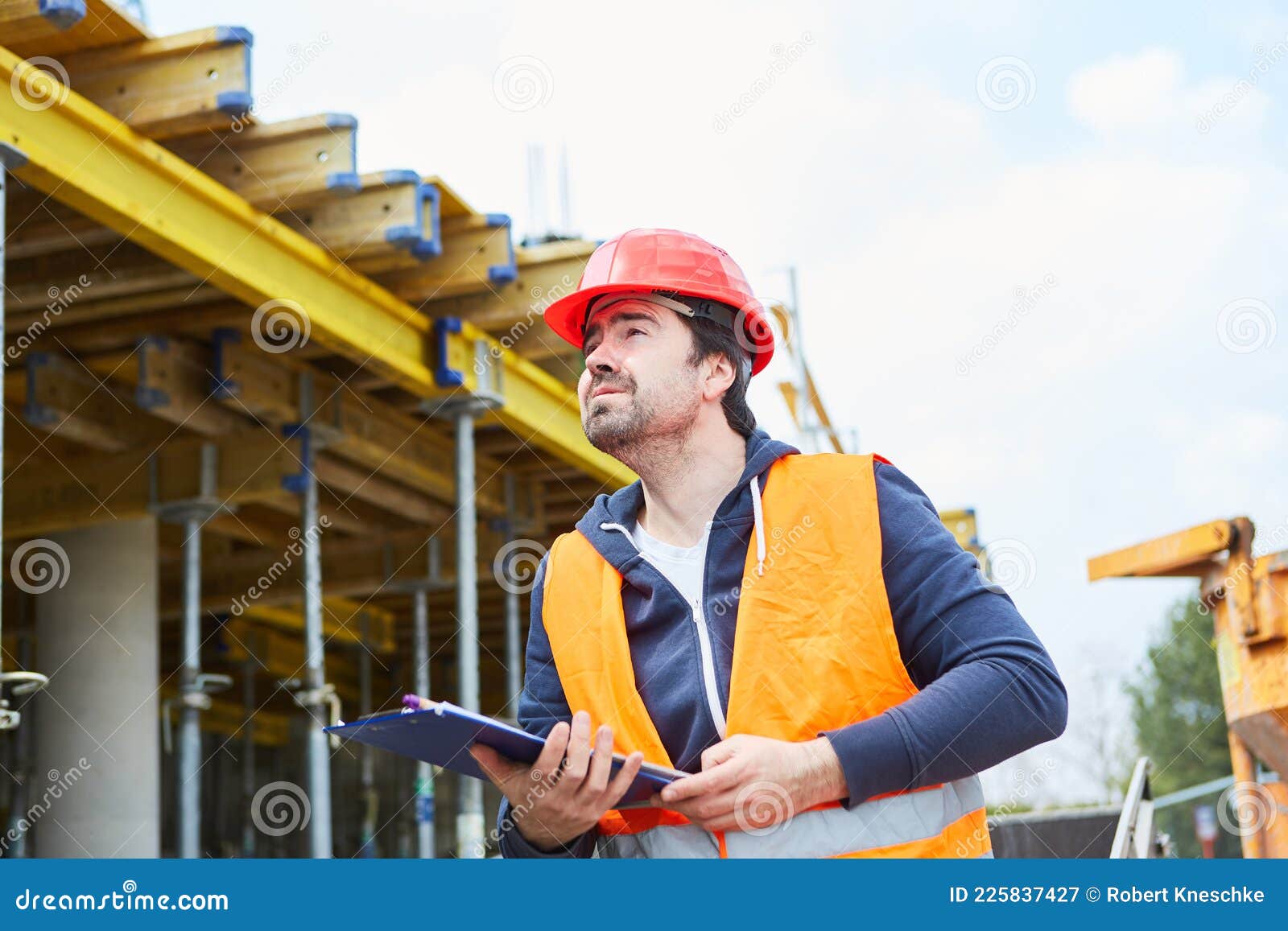 Expert with Checklist during Inspection of a Construction Site Stock ...