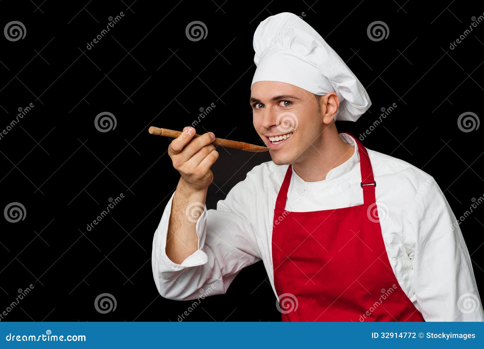 Expert Chef Tasting the Dish Stock Photo - Image of dressed, cheerful ...