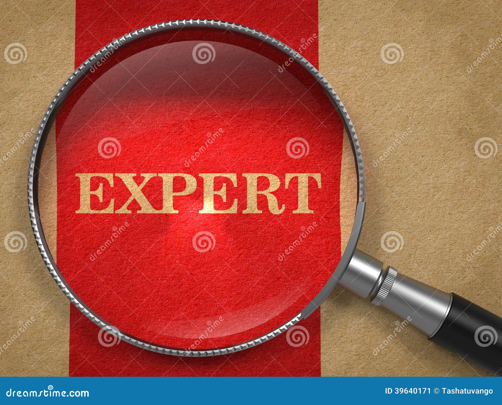 Expert - Concept with Magnifying Glass. Stock Image - Image of ...