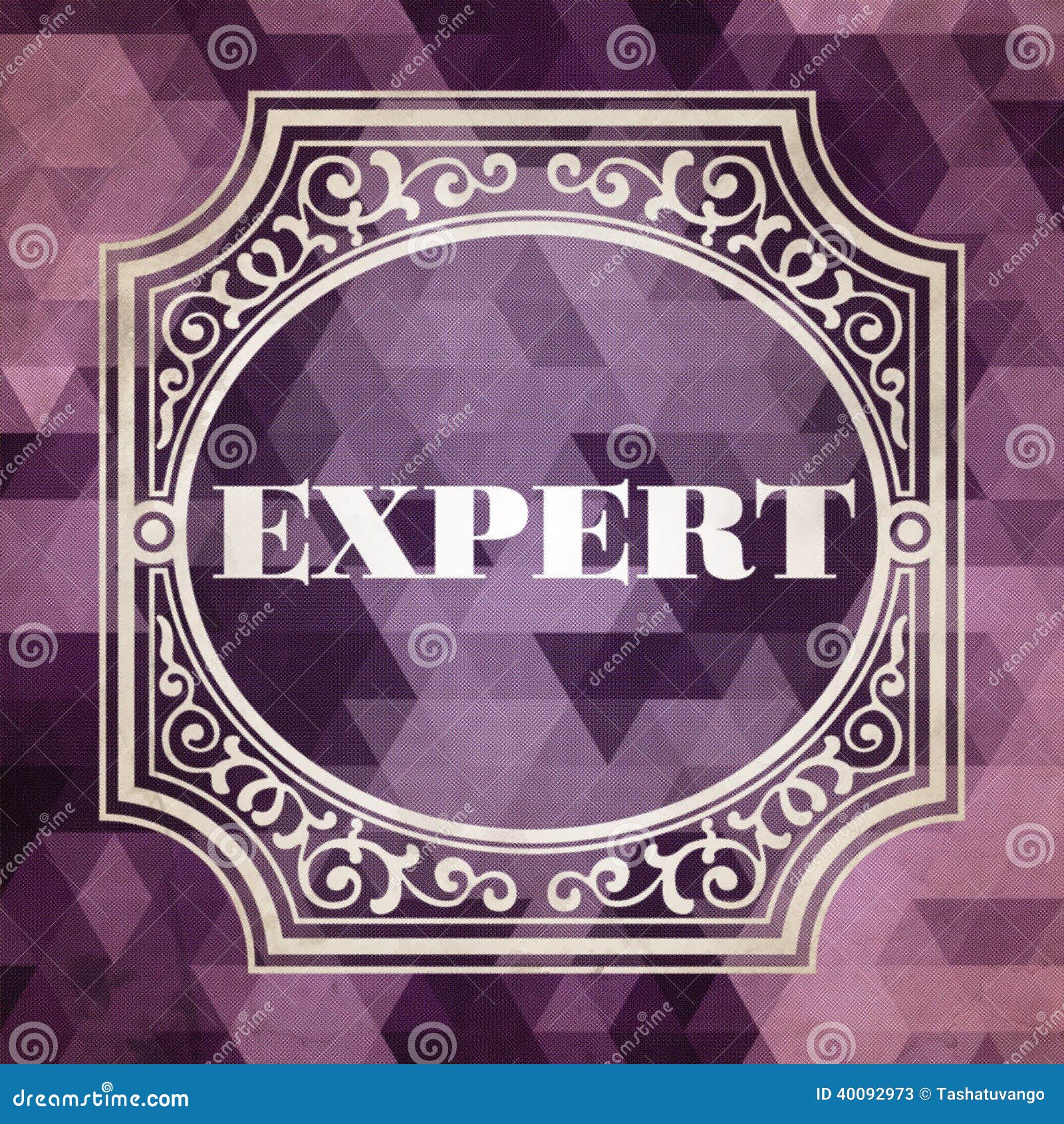 Expert Concept. Purple Vintage Design. Stock Illustration ...