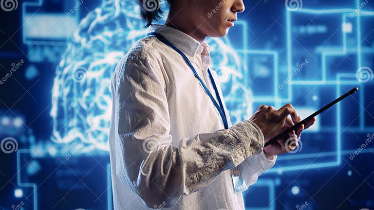 Expert Doing AI Human Brain Simulation Stock Image - Image of programmer, software: 331406291