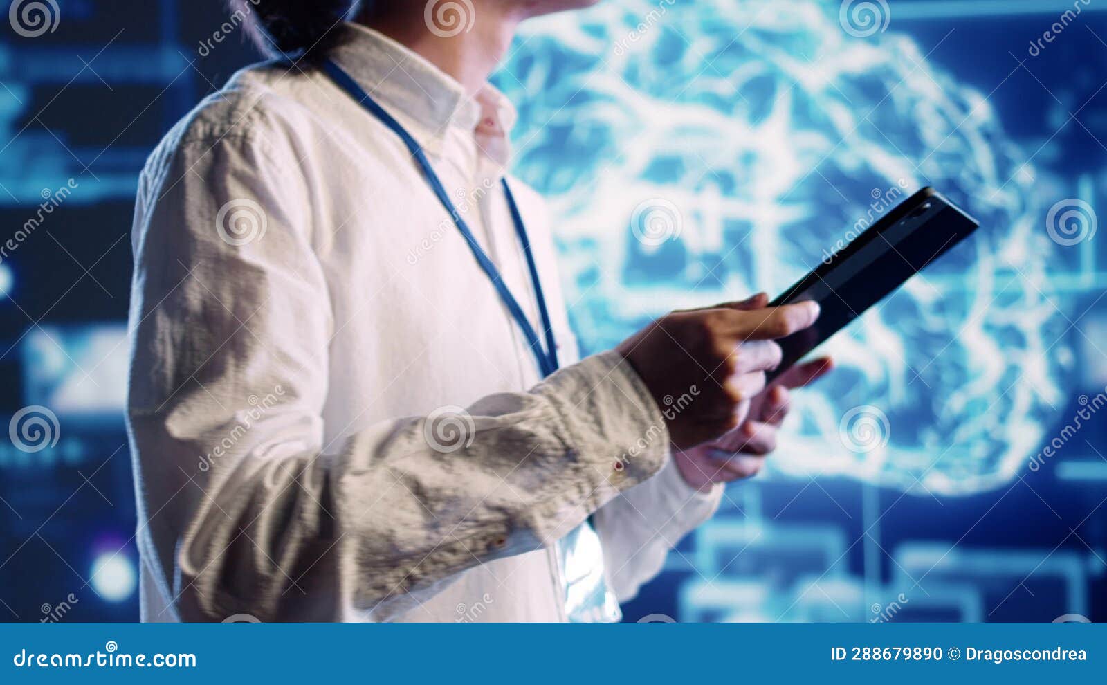 Expert Doing AI Human Brain Simulation Stock Footage - Video of scientific, processes: 288679890