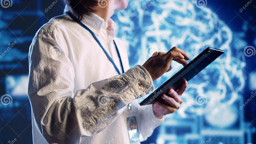 Expert Doing AI Human Brain Simulation Stock Image - Image of code, science: 310724833