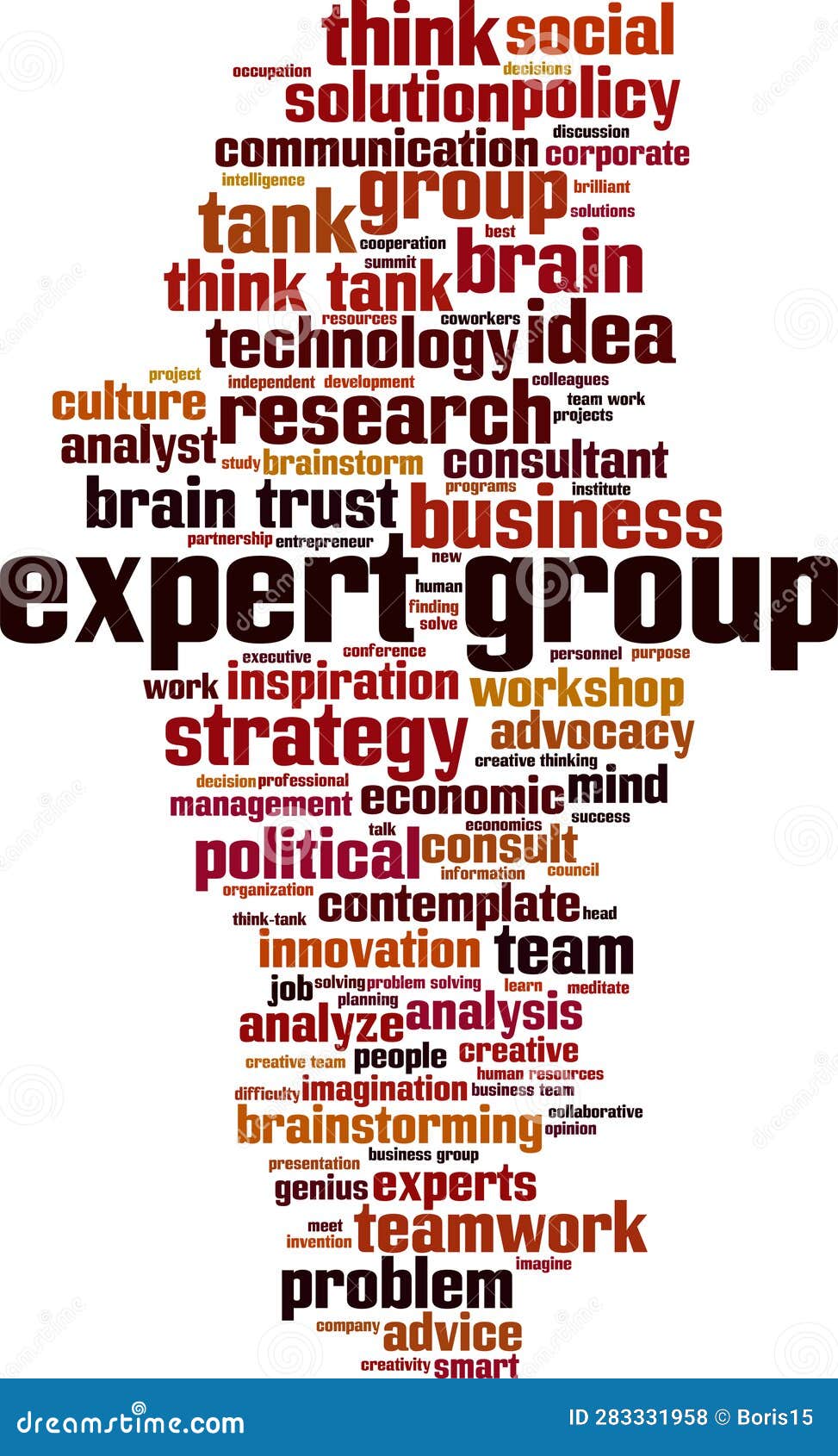 Expert group word cloud stock vector. Illustration of solution - 283331958
