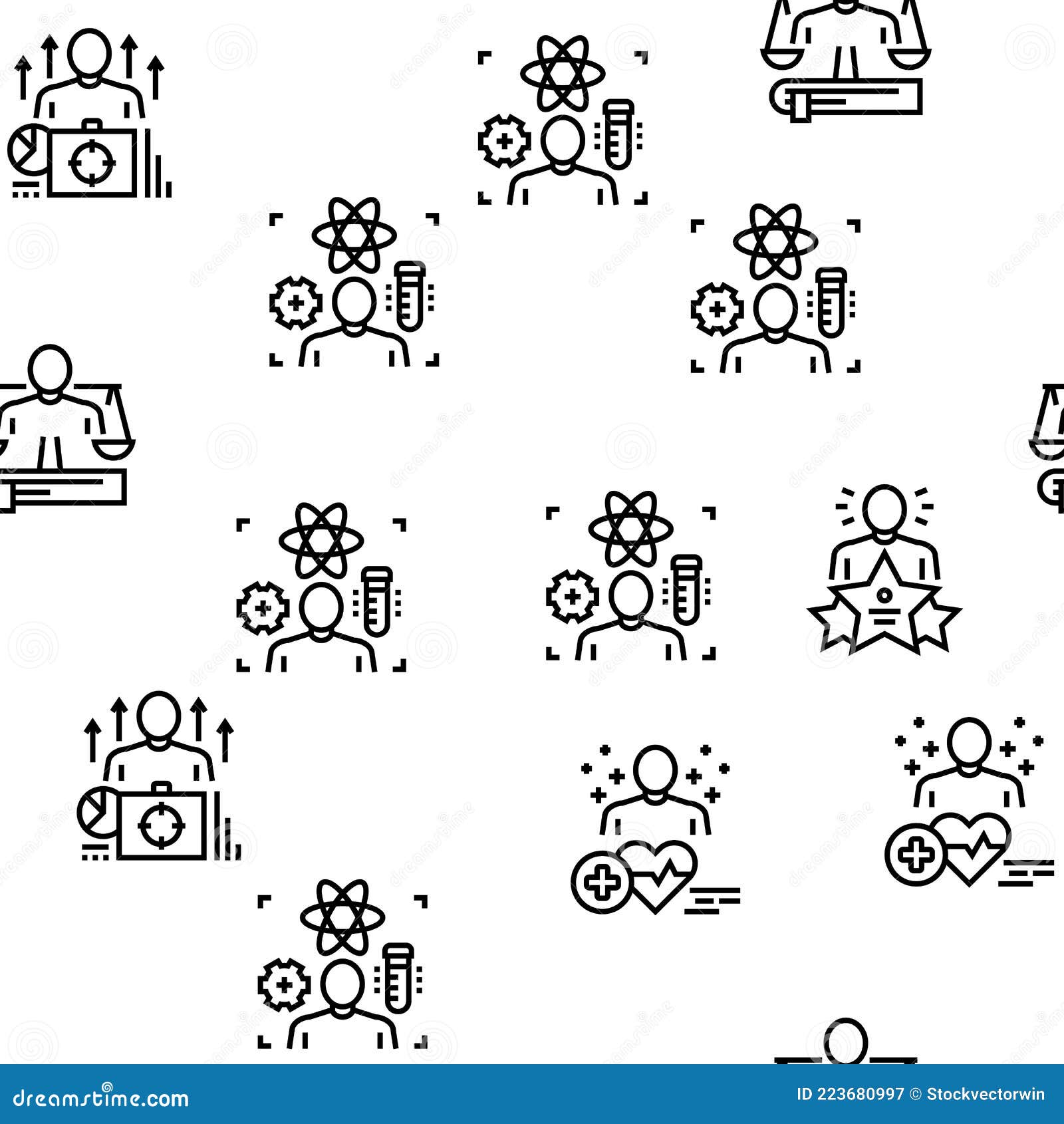 Expert Human Skills Vector Seamless Pattern Stock Vector - Illustration ...
