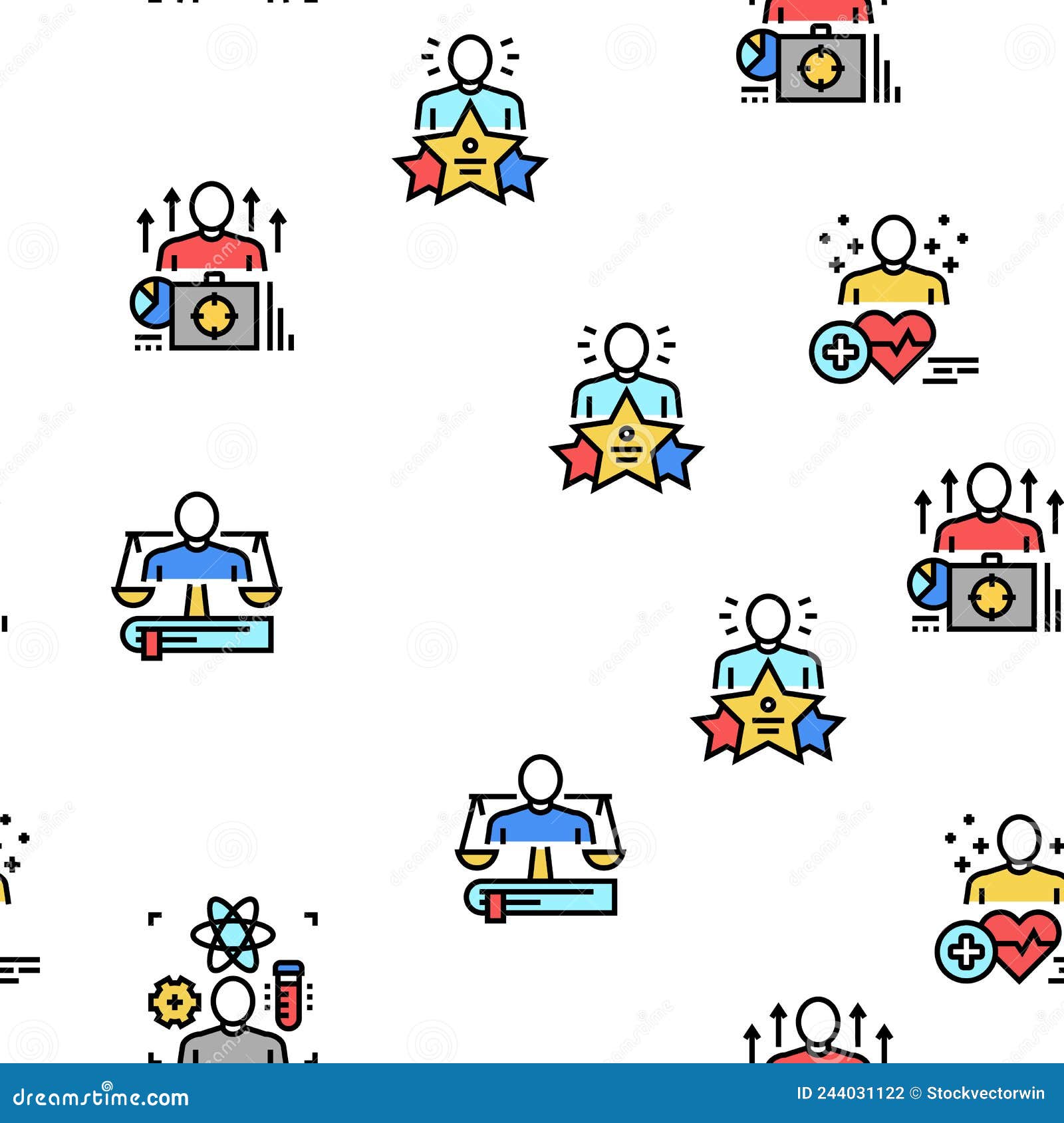 Expert Human Skills Vector Seamless Pattern Stock Vector - Illustration ...