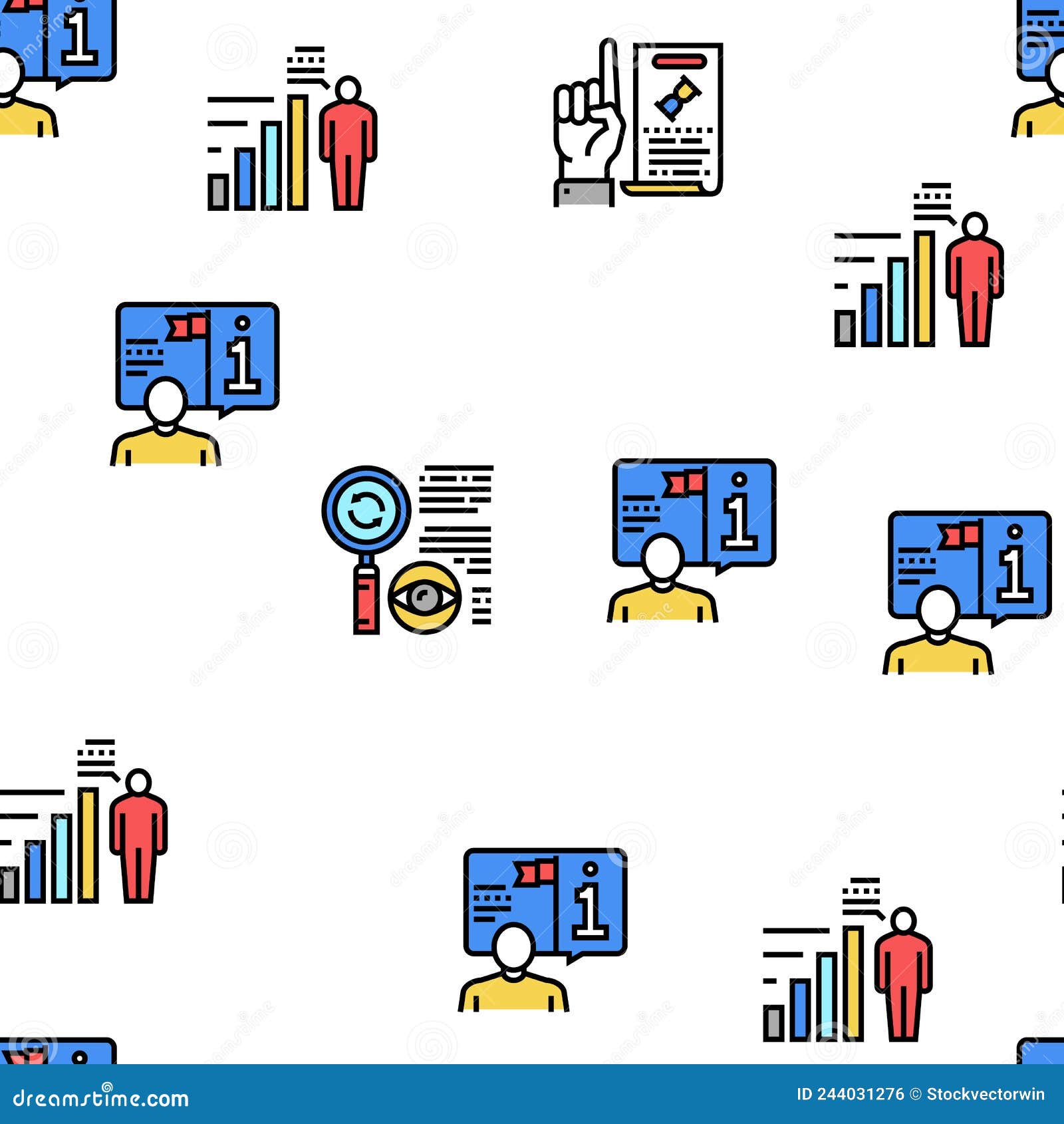 Expert Human Skills Vector Seamless Pattern Stock Vector - Illustration ...