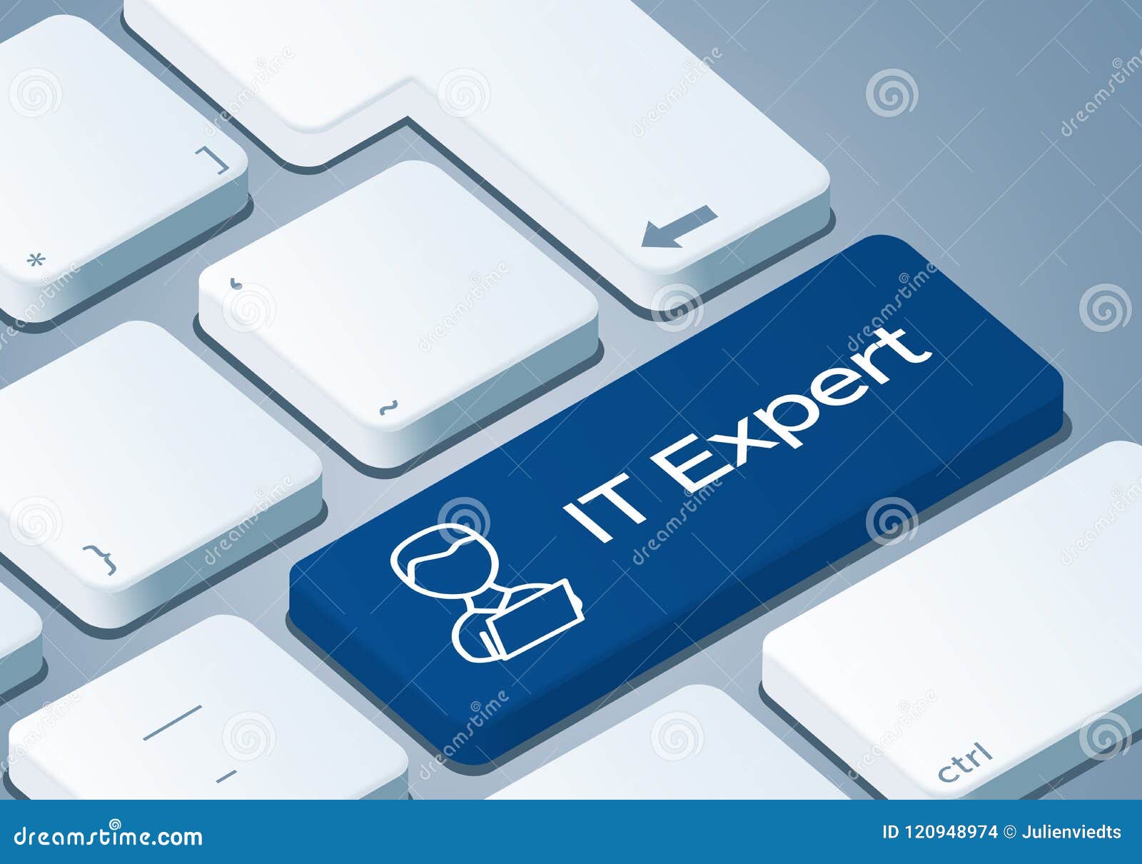 It Expert Key - Keyboard with 3D Concept Stock Illustration ...