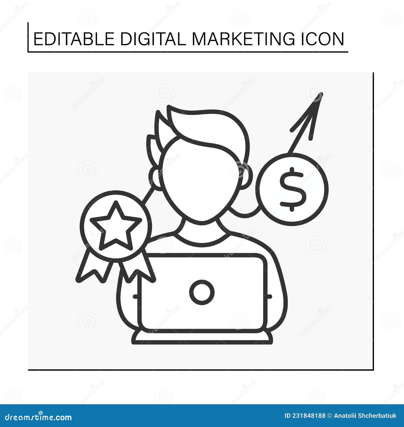 Expert line icon stock vector. Illustration of management - 231848188