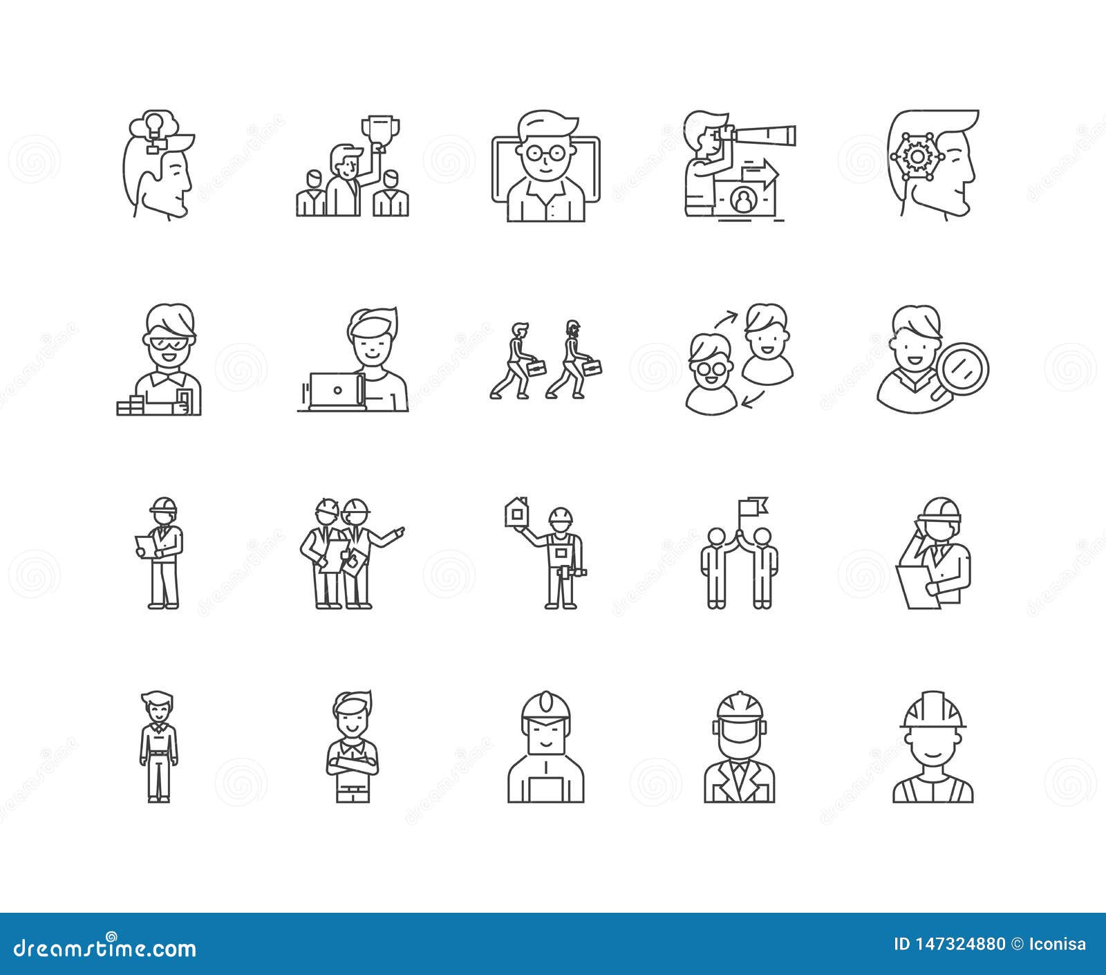 Expert Line Icons, Signs, Vector Set, Outline Illustration Concept ...