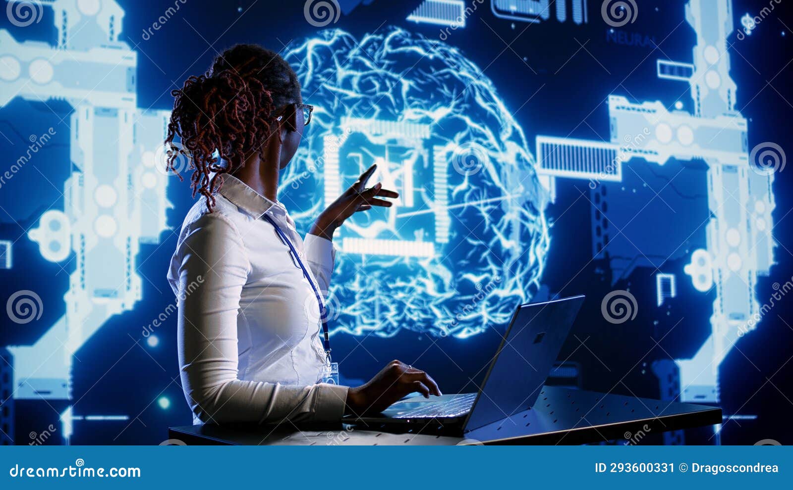 Expert Maintenancing AI Systems Stock Image - Image of interacting ...