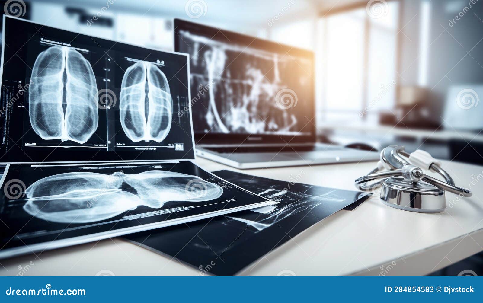 Expert Radiologist Analyzing X Ray Image For Patient Chest Anatomy ...