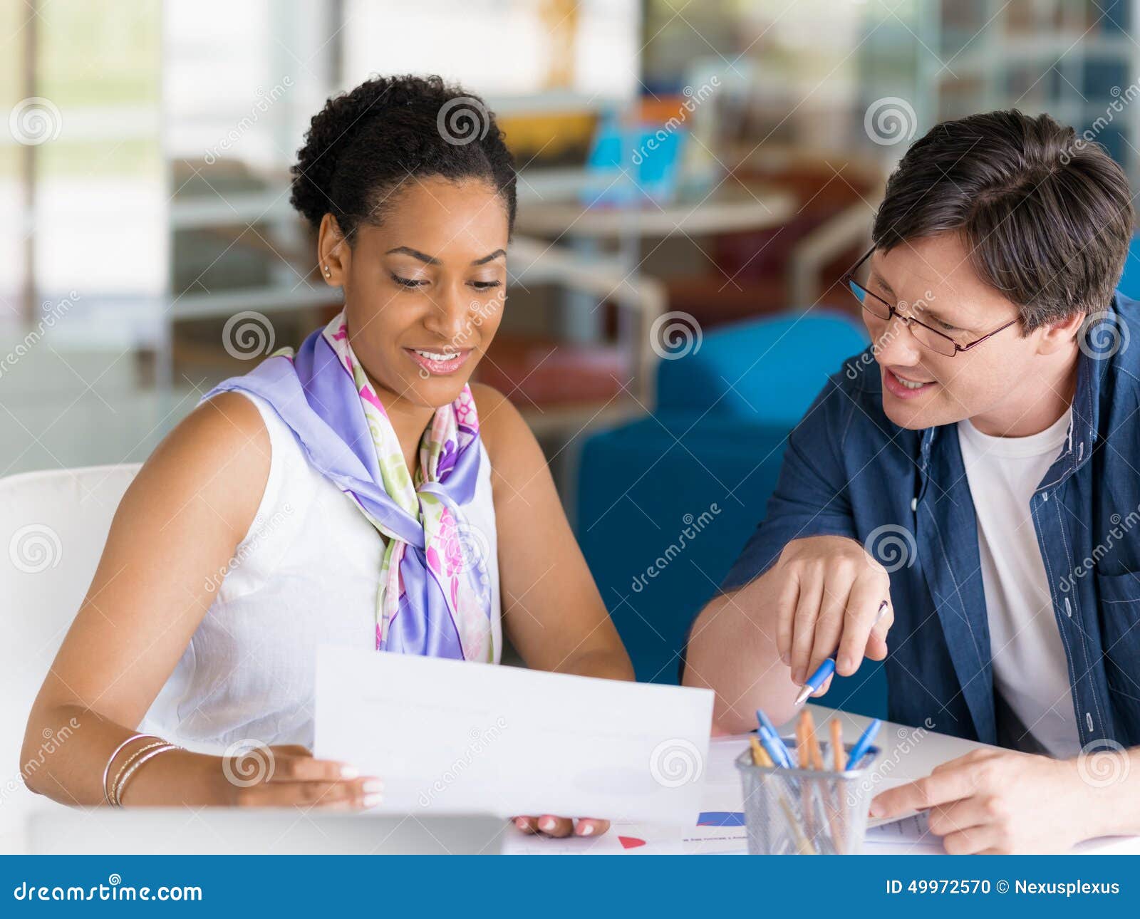 Expert is Ready To Help Her with Her Work Stock Photo - Image of ...