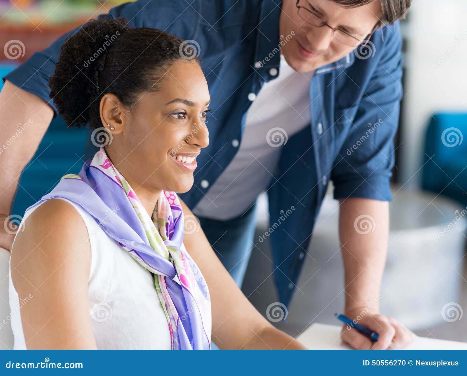 Expert is Ready To Help Her with Her Work Stock Photo - Image of ...
