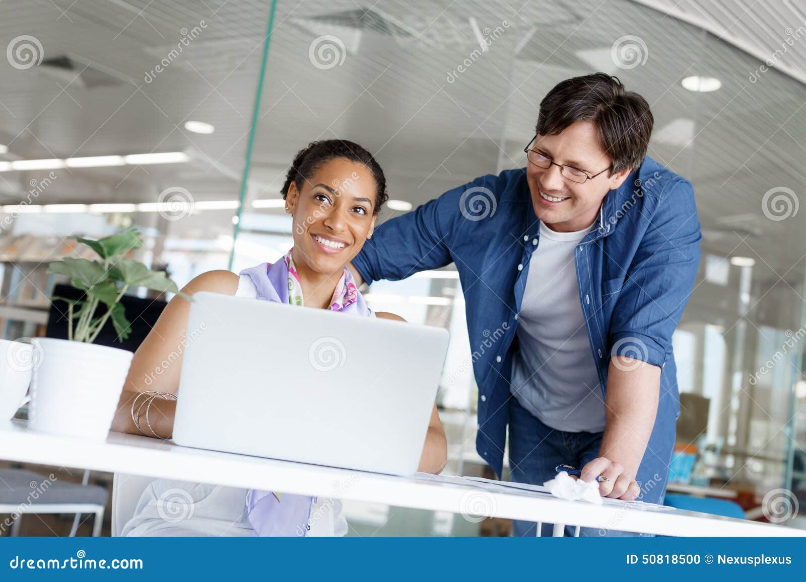 Expert is Ready To Help Her with Her Work Stock Photo - Image of ...