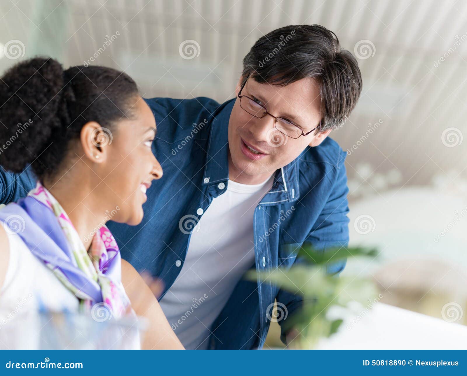 Expert is Ready To Help Her with Her Work Stock Photo - Image of ...