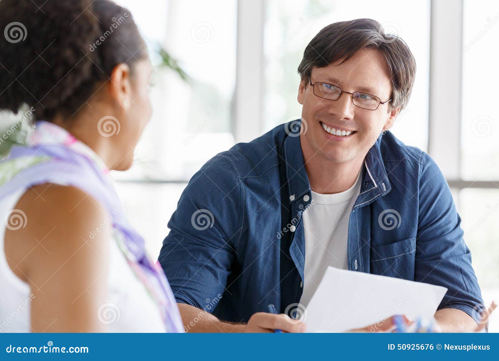 Expert is Ready To Help Her with Her Work Stock Photo - Image of desk ...