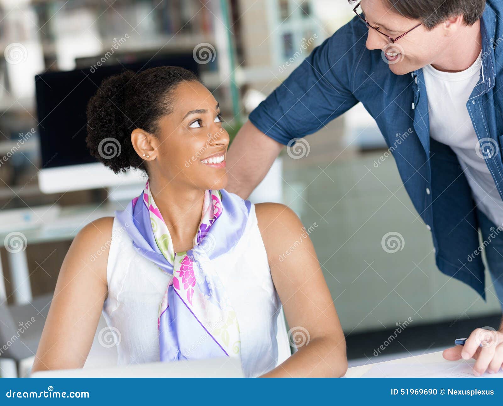 Expert is Ready To Help Her with Her Work Stock Photo - Image of female ...