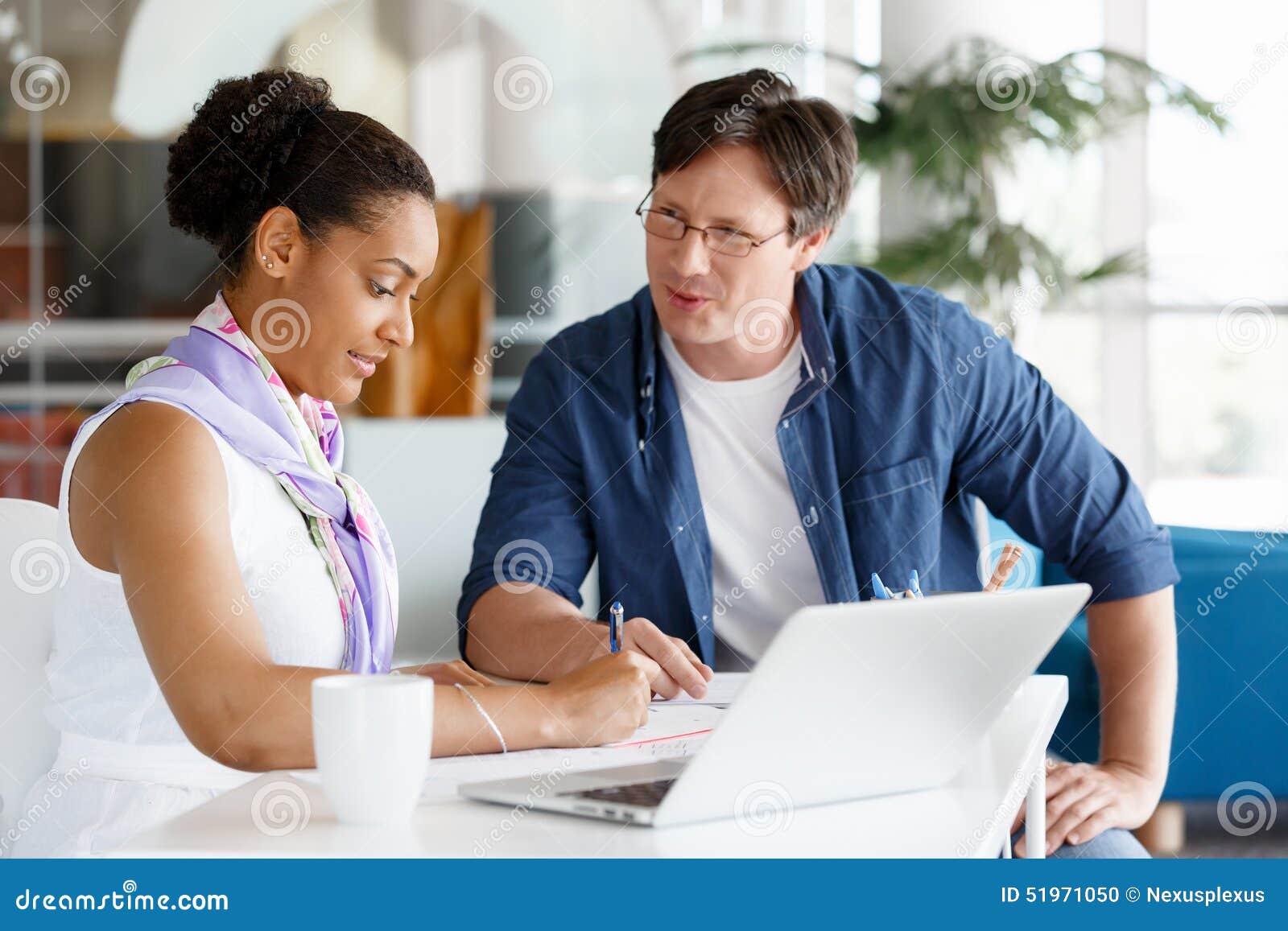 Expert is Ready To Help Her with Her Work Stock Photo - Image of ...