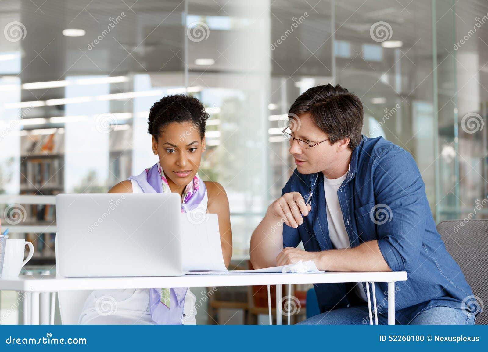 Expert is Ready To Help Her with Her Work Stock Photo - Image of ...