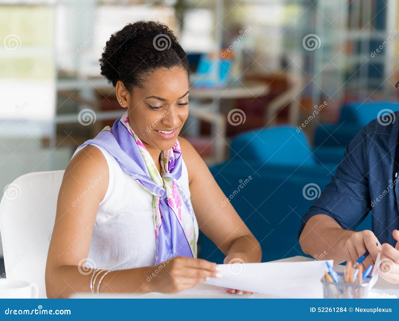 Expert is Ready To Help Her with Her Work Stock Photo - Image of modern ...