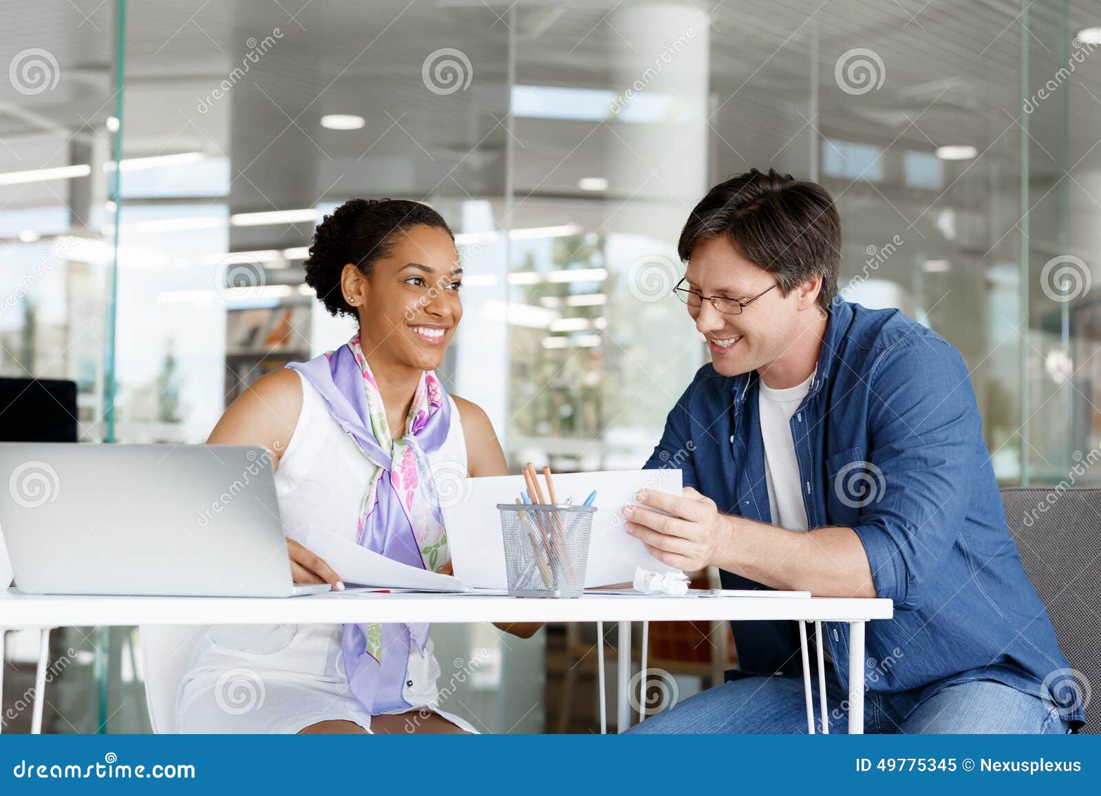 Expert is Ready To Help Her with Work Stock Image - Image of female ...