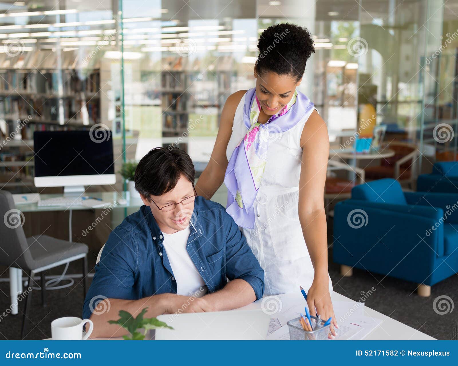 Expert is Ready To Help Him with Her Work Stock Photo - Image of ...