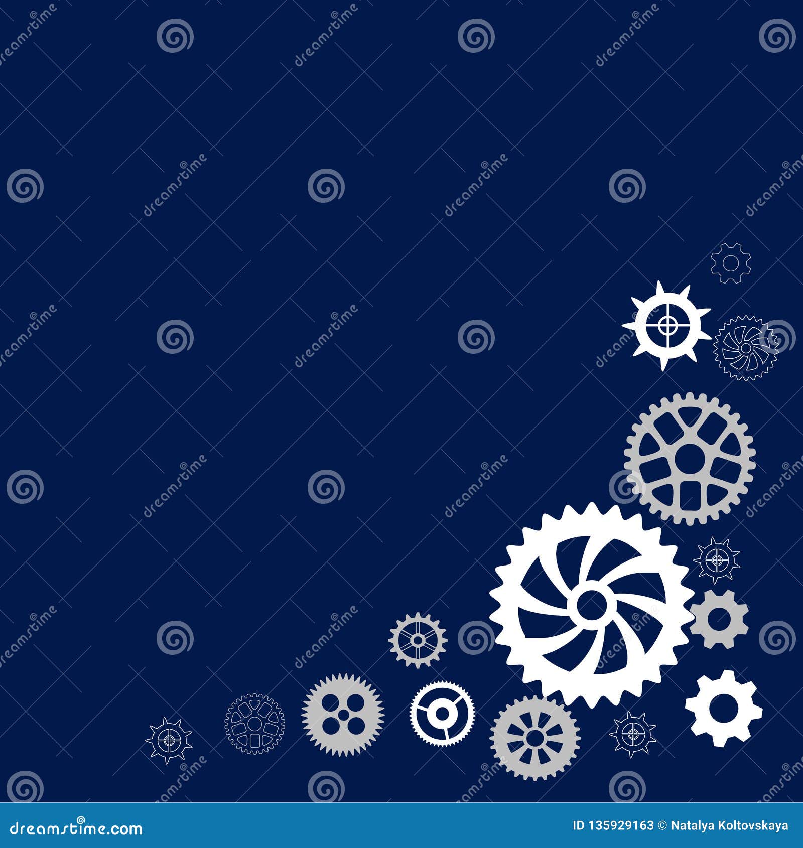 Banner with Gear Wheel and Cogwheels. Stock Illustration - Illustration ...