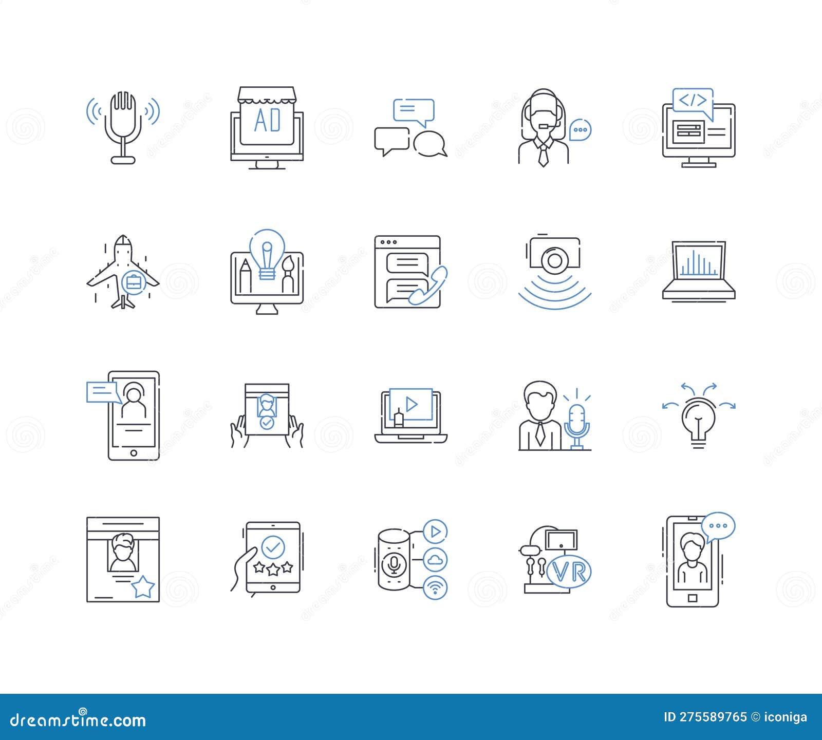 Expert Systems Line Icons Collection. Intelligence, Automation ...