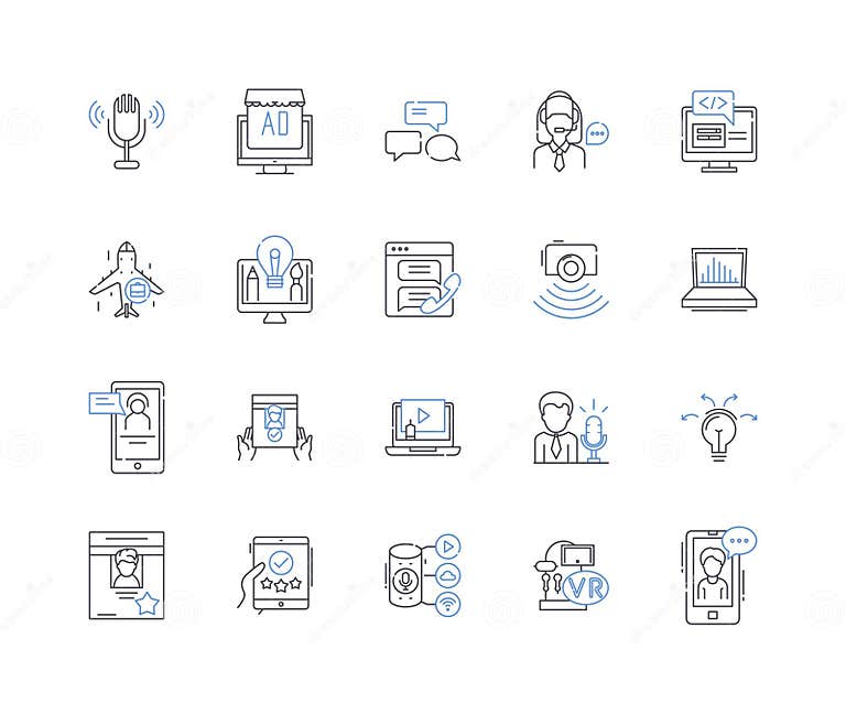 Expert Systems Line Icons Collection. Intelligence, Automation ...