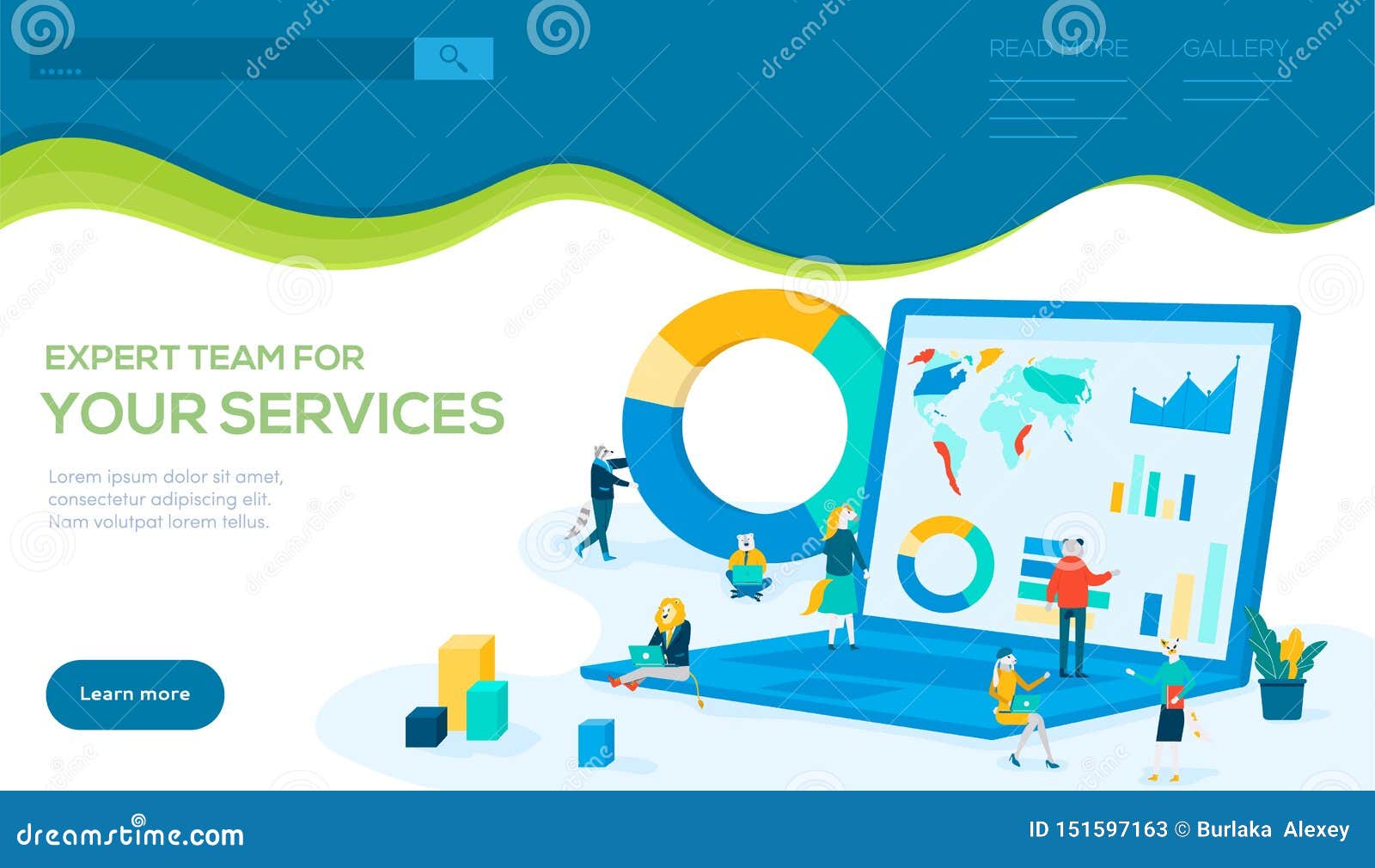 Expert Team Analyse Data and Statistic Information. Stock Vector ...