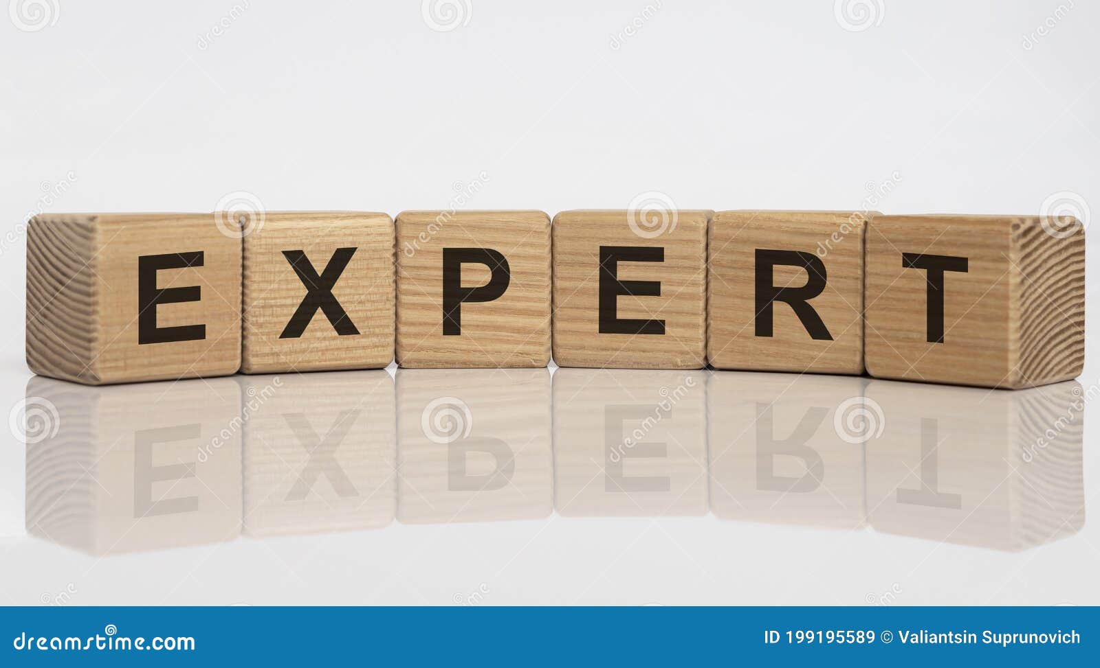 Expert Word Written on Wooden Blocks on White Glossy Table Stock Image ...