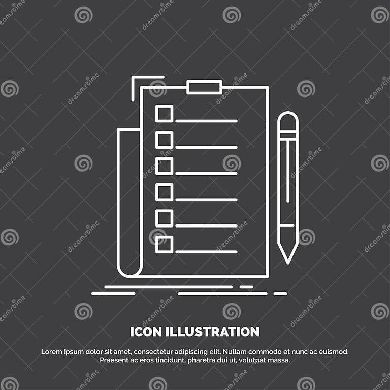 Expertise Checklist Check List Document Icon Line Vector Symbol For Ui And Ux Website Or