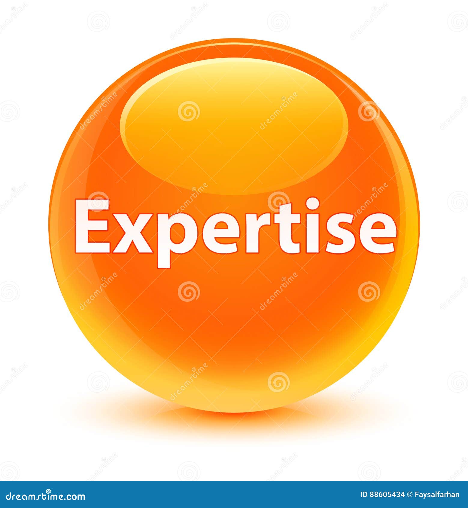 Expertise Glassy Orange Round Button Stock Illustration - Illustration ...
